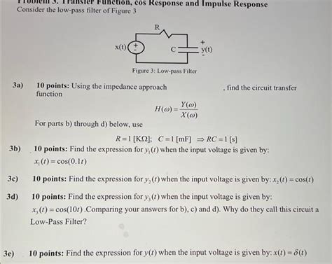 Solved Consider The Low Pass Filter Of Figure Rigure Chegg Com