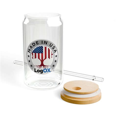 16oz Team Logox Liberty Tree Logo Sipper Glass