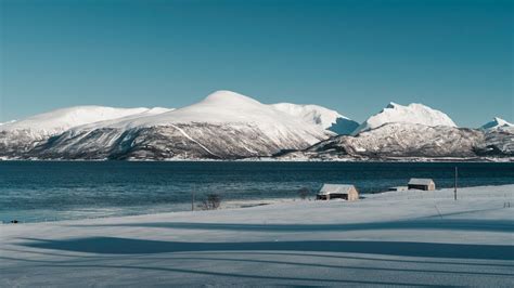 4k 배경 감기 겨울 겨울 동화나라 겨울 장면 경치 경치 좋은 전망 고요한 깨끗한 나무 오두막 노르웨이 노르웨이 피요르드 눈 눈 담요 눈 덮인 산