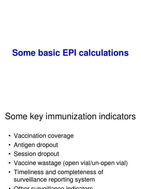 Basic Epi Calculation Pdf Vaccines Syringe