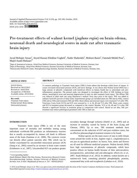 Pdf Pre Treatment Effects Of Walnut Kernel Juglans Regia On Admin Php