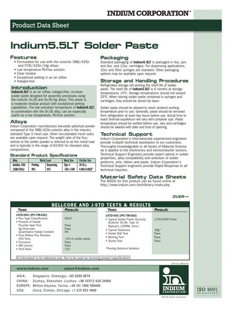 Solder Paste Msds Sheet At Paula Roche Blog