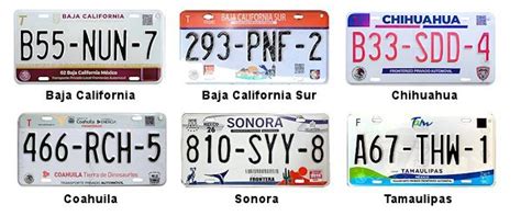 Mexican State License Plates Custom License Plate Mexico Usa Any