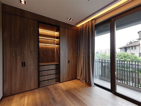 Современный дизайн шкафа в спальню из шпона Дизайн интерьера спальни Дизайн домашнего