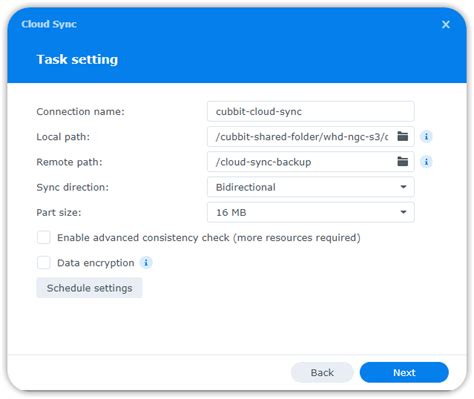 Synology Cloud Sync Cubbit Docs