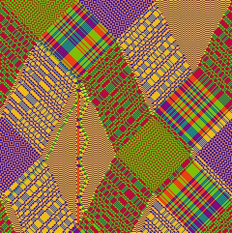 6 Colour Block Cellular Automata Color Blocking Cellular Repeating Patterns