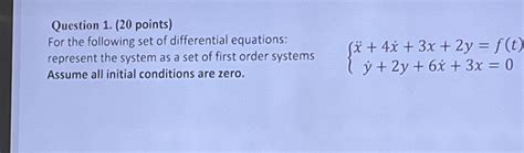 Solved Question 1 20 ﻿points For The Following Set Of