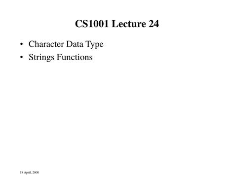 Ppt Cs1001 Lecture 24 Powerpoint Presentation Free Download Id3766754