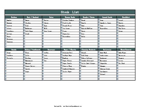 Free Excel Stock List Template PDFSimpli