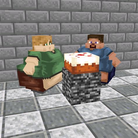 Fat Minecraft Alex And Fat Steve Fight For Cake Ohio Memes Minecraft