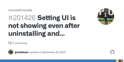 Setting Ui Is Not Showing Even After Uninstalling And Installing The Application The App Again