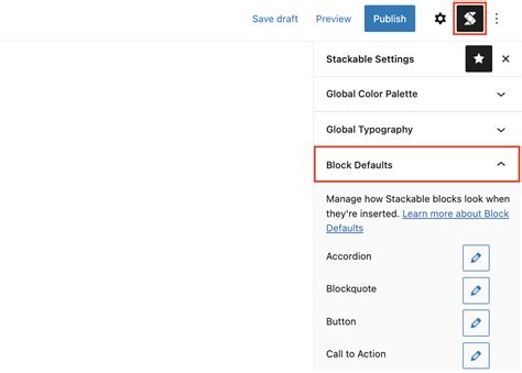 How To Use Block Defaults Stackable