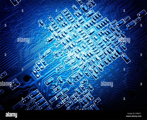 Blue Circuit Board Stock Photo Alamy