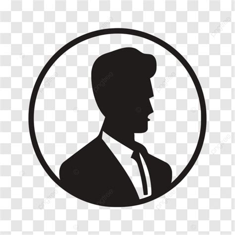 남자 실루엣 프로필 원 로고 벡터 흰색 배경에 있는 단순한 검은색 미스터 아이콘 그림자 없음 작은 프레임 중앙 Png 일러스트 및 벡터 에 대한 무료 다운로드