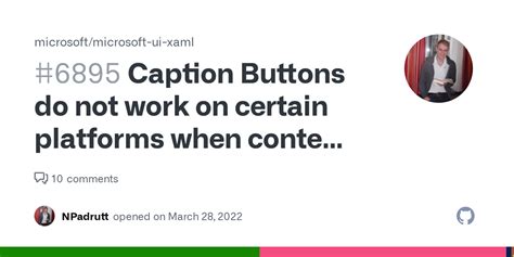 caption buttons do not work on certain platforms when content extended