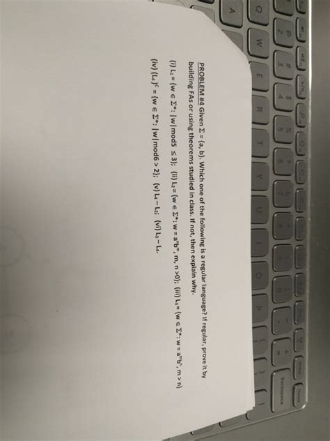 Solved PROBLEM 4 Given Σ a b which one of the Chegg com