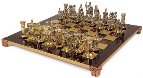 Elegant Red Chess Set