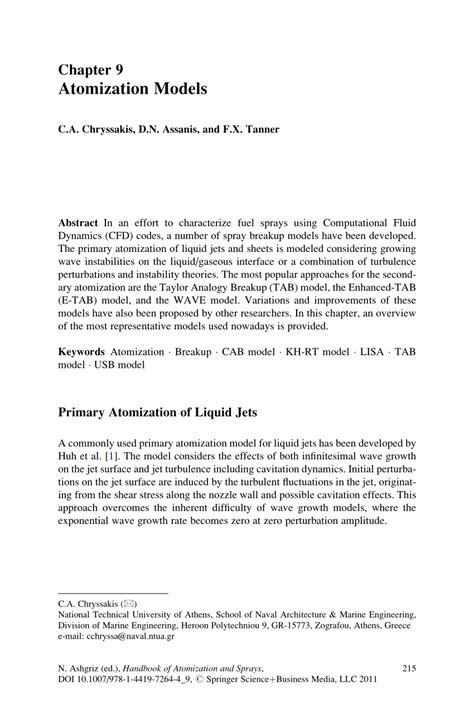 Pdf Atomization Models