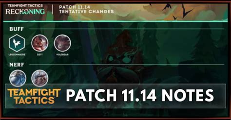 TFT Patch 11 14 Notes Champions Traits Items Balance