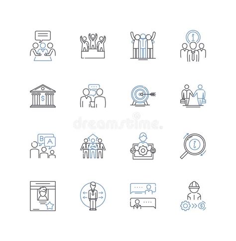 Communications Manager Line Icons Collection Strategy Branding Messaging Publicity Outreach