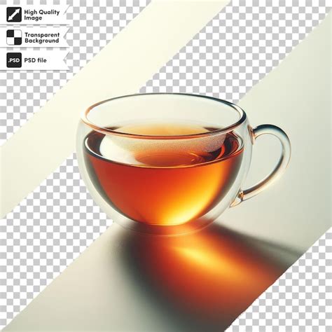 Чашка чая Psd на прозрачном фоне с редактируемым слоем маски Премиум