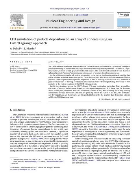 Pdf Cfd Simulation Of Particle Deposition On An Array Of Spheres