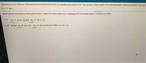 Solved Determine The End Behavior Of The Following