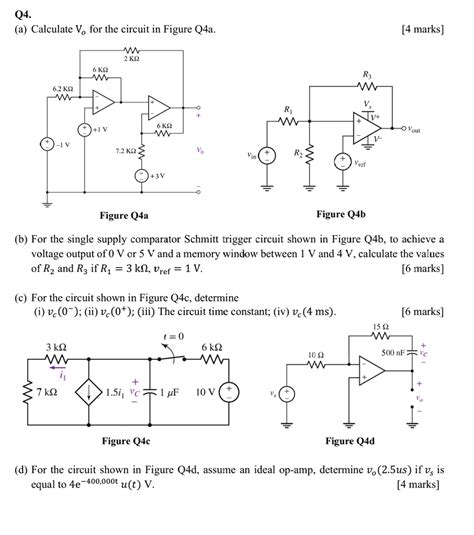 Q4 A Calculate Vo For The Circuit In Figure Q4a 4 Marks Figure Q4a