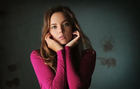 Download Wallpaper Blue Eyes Model Katya Clover Sensual Gaze Head In Hands Section Girls In