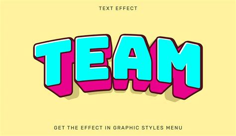 Vector Illustration Of Team Text Effect 23565272 Vector Art At Vecteezy