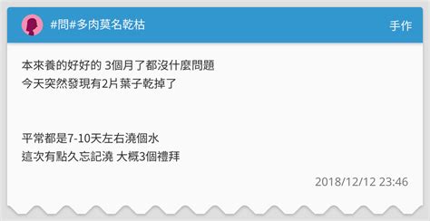 問 多肉莫名乾枯 手作板 Dcard