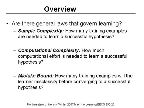 Machine Learning Lecture 13 Computational Learning Theory Northwestern