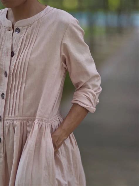 Womens Cotton And Linen Loose Casual Dress I 2025 Mönster Klänning Klänningar Mönster