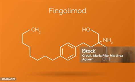 Fingolimod Multiple Sclerosis Drug Molecule Skeletal Formula Stock Illustration Download Image
