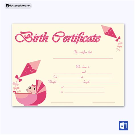 Birth Certificate Printable Birth Certificate