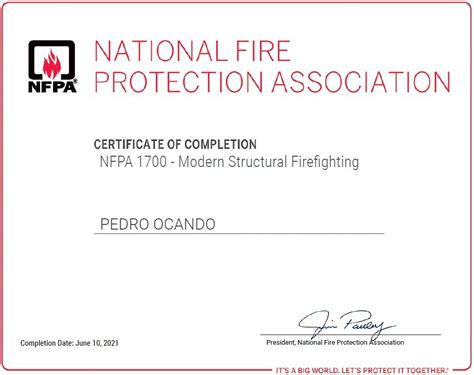 Pedro Ocando On Linkedin Nfpa 1700 Modern Structural Firefighting Certificate It Is Really