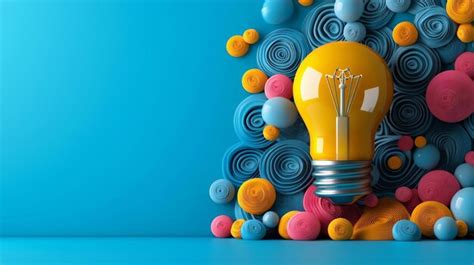 Light Bulb With Overlapping Circles Intersection Of Ideas And Growth 3d