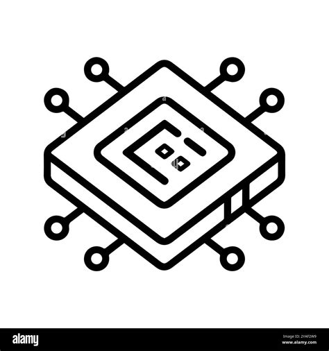 Cpu Icon Or Modern Line Symbol Vector Line Art And Icon Design With Bold Outline Black And