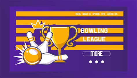 볼링 리그 배너 포스터 벡터 일러스트입니다 공이 핀으로 충돌 하 여 타격을 받고 있습니다 볼링 토너먼트 챔피언십 우승자 승리 첫