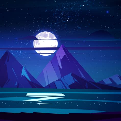 512x512 Blue Sky Digital Mountain Art 512x512 Resolution Wallpaper Hd