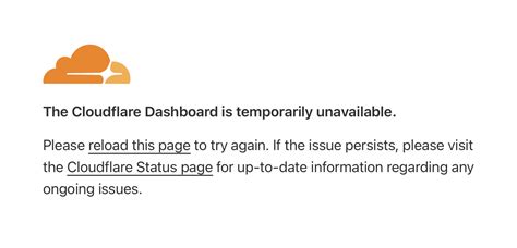 Dashboard Down Rcloudflare