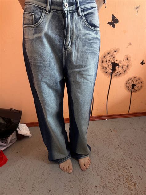 Джинсы Мужской Женский средне серый холодный белый Деним размер 44 Молния Китай На любой