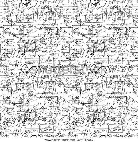 Math Seamless Pattern Handwriting Various Operations Stock Vector Royalty Free 394017862
