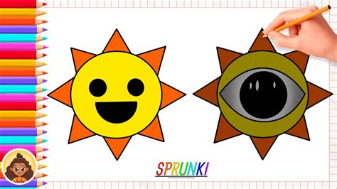 How To Draw Mr Sun And Mr Sun Horror Version From Sprunki Increedibox