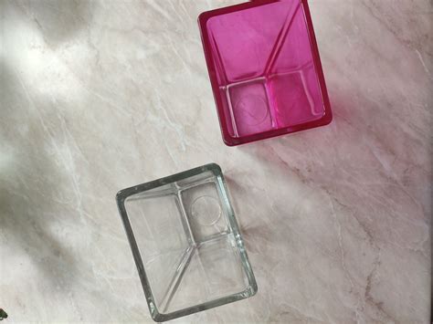 Скляна ваза прозора та рожева 150 грн Посуд кухонне приладдя Хмельницький на Olx