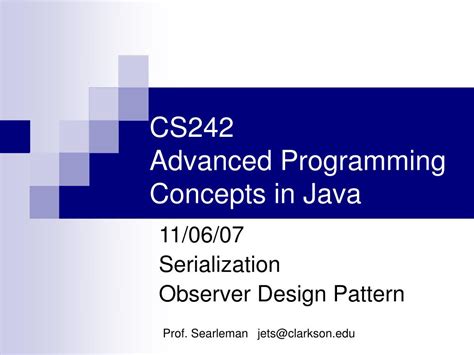 Ppt Cs242 Advanced Programming Concepts In Java Powerpoint