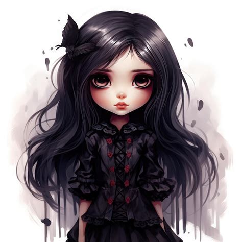Premium Photo Chibi Goth Vampire Girl Shojo Style