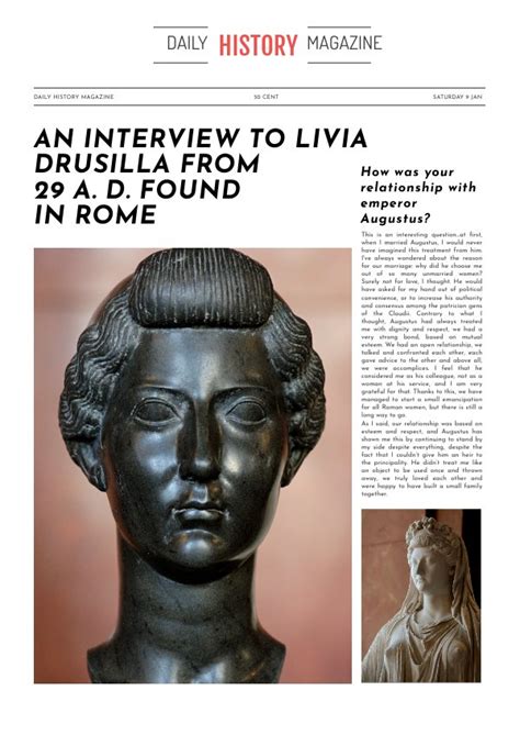 Daily History Magazine Interview To Livia Drusilla By Nicola Marletto