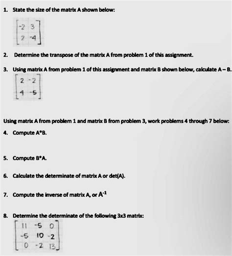 Solved State The Size Of The Matrix A Shown Below Chegg