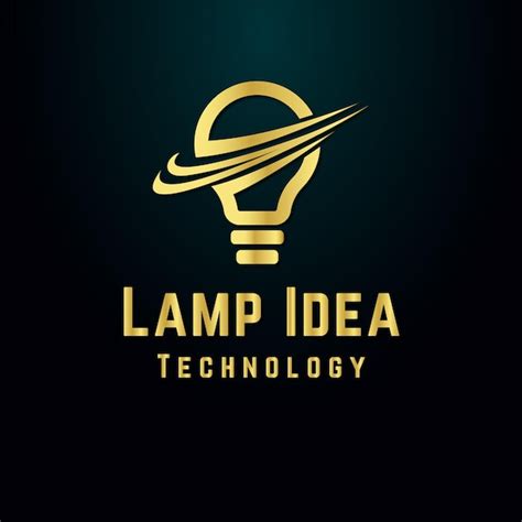 기술 전구 로고 디자인 컨셉 프리미엄 벡터